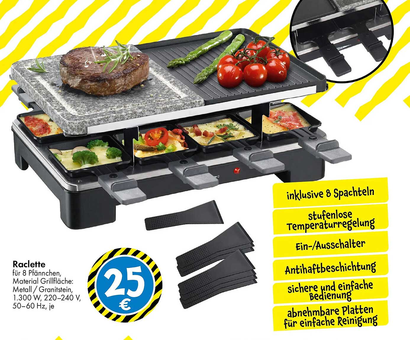 Raclette Für 8 Pfännchen Angebot bei TEDi - ProspektGuru.de
