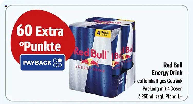 Red Bull Energy Drink 4Er-Pack Angebot bei Edeka - ProspektGuru.de