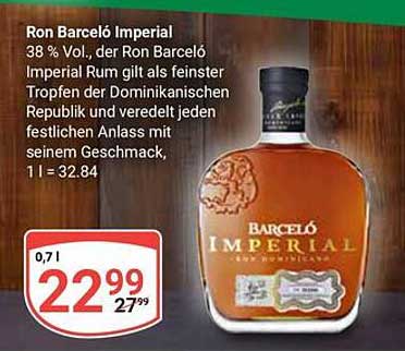 Ron Barceló Imperial Rum 0,7 L Angebot bei Globus - ProspektGuru.de