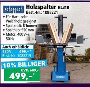 Scheppach Holzspalter Hl810 Angebot bei Norma24 - ProspektGuru.de