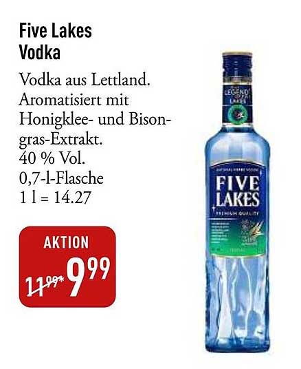 Five Lakes Vodka Angebot bei Galeria Markthalle - ProspektGuru.de