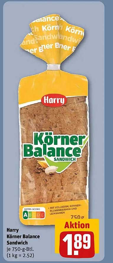 Harry Körner Balance Sandwich Je 750-G-Btl. Angebot bei REWE Kaufpark ...