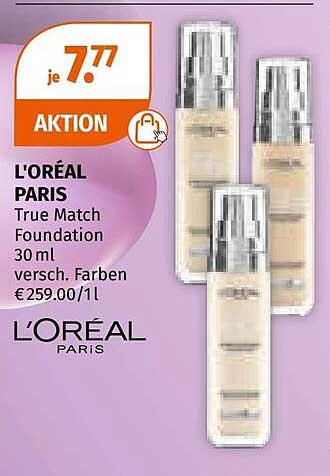 L'oréal Paris True Match Foundation 30 Ml Versch. Farben Angebot bei ...