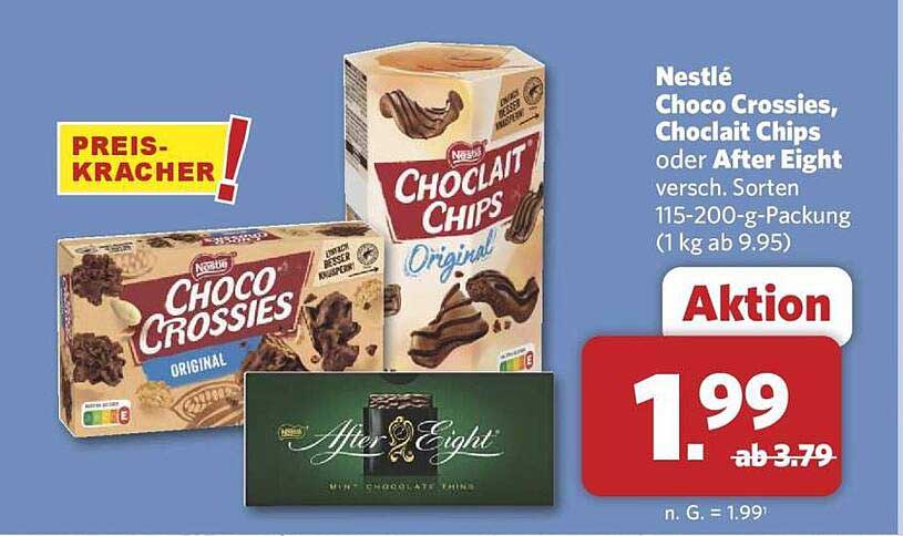 Nestlé Choco Crossies, Choclit Chips Oder After Eight Versch. Sorten ...