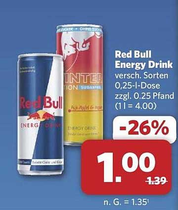 Red Bull Energy Drink 250 Ml Versch. Sorten Angebot bei Müller ...