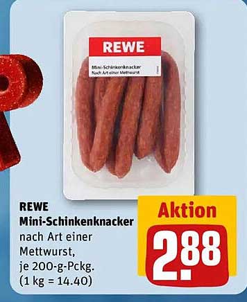 Rewe Mini-Schinkenknacker Nach Art Einer Mettwurst, Je 200-G-Pckg ...