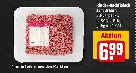 Rinder Hackfleisch Zum Braten 500 G Angebot bei Netto Marken-Discount ...
