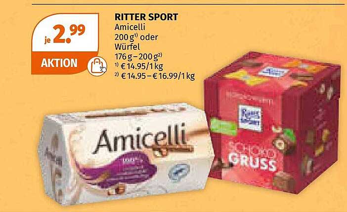 Ritter Sport Amicelli 200 G| Oder Würfel Angebot bei Müller ...