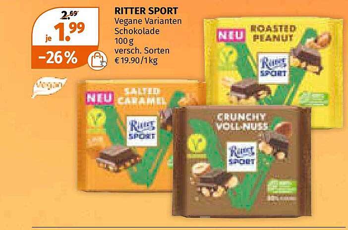 Ritter Sport Vegane Varianten Schokolade 100 G Verschieden. Sorten ...