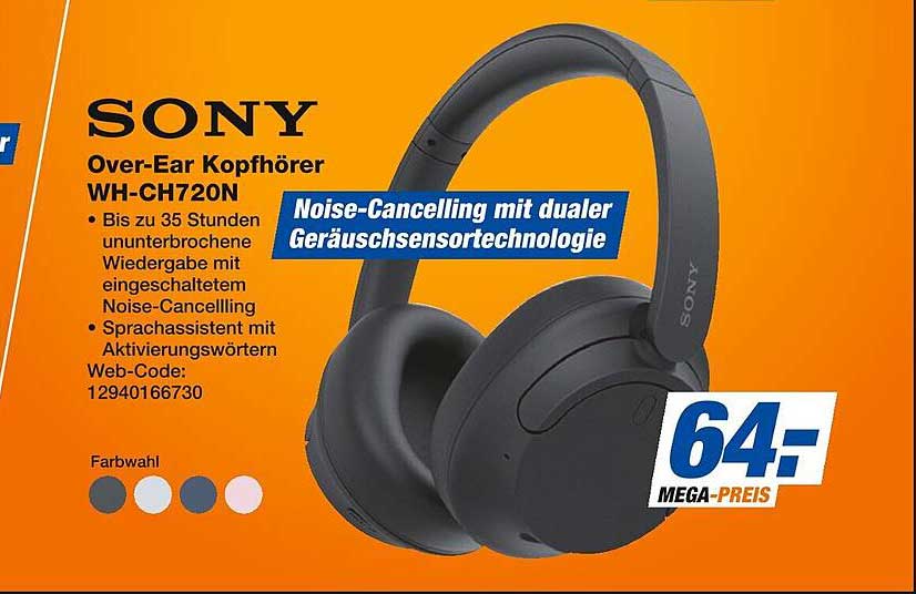 Sony Over-Ear Kopfhörer Wh-Ch720N Angebot bei Expert - ProspektGuru.de