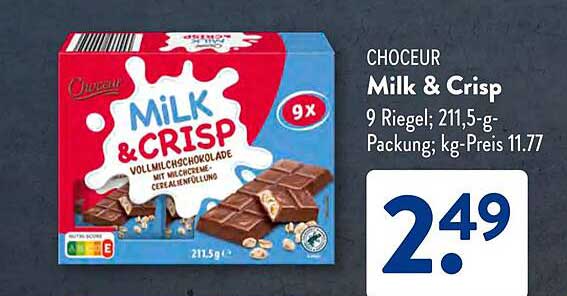 Choceur Milk & Crisp Angebot bei Aldi Süd - ProspektGuru.de