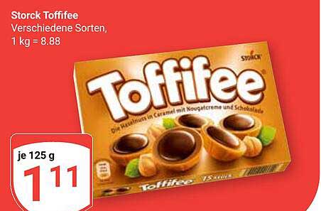 Storck Toffifee Verschiedene Sorten, 1 Kg = 8.88 Angebot bei Globus ...