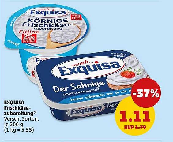 Exquisa Frischkäse-Zubereitung* Versch. Sorten, Je 200 G Angebot bei ...