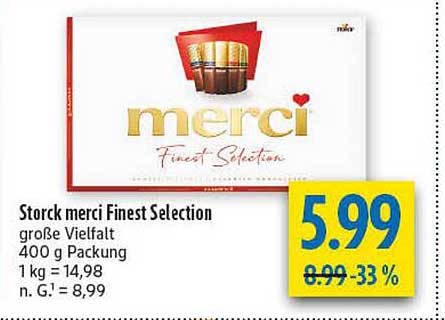 Storck Merci Finest Selection Große Vielfalt 400 G Packung Angebot bei ...