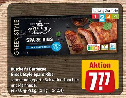Butcher's Barbecue Greek Style Spare Ribs Angebot bei REWE Center ...