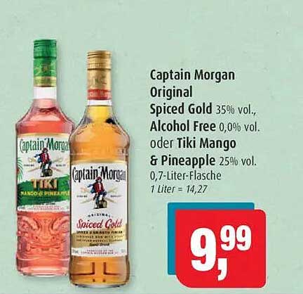 Captain Morgan Original Spiced Gold Oder Tiki Mango & Pineapple Angebot ...