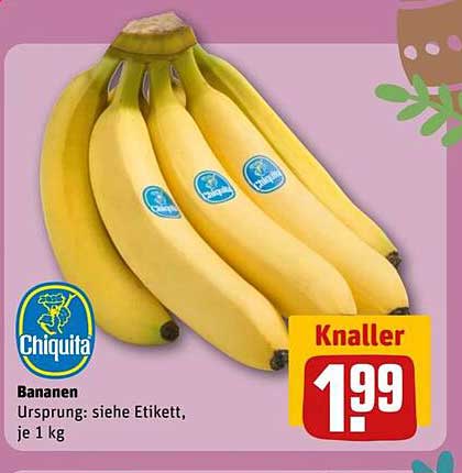 Chiquita Bananen, Je 1 Kg Angebot bei REWE Center - ProspektGuru.de