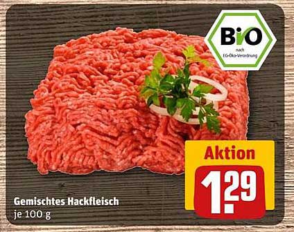 Gemischtes Hackfleisch Je 100 G Angebot bei REWE Center
