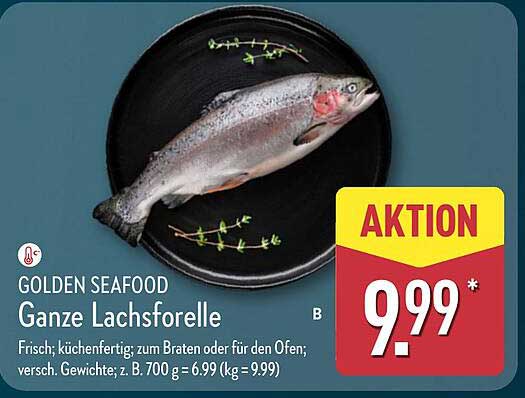 Golden Seafood Ganze Lachsforelle Angebot bei Aldi Nord - ProspektGuru.de