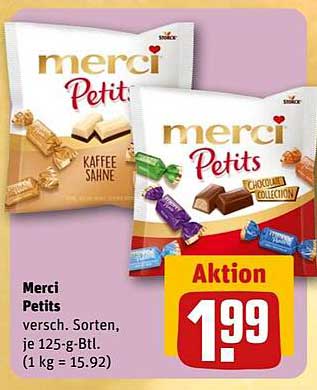 Merci Petits – Verschiedene Sorten In 125-G-Packungen Angebot bei REWE ...