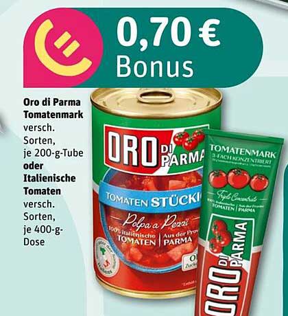 Oro Di Parma Tomatenmark 200-G-Tube Oder 400-G-Dose Angebot bei REWE ...