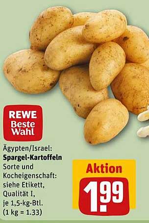 Rewe Beste Wahl Spargel-Kartoffeln 1,5 Kg Angebot bei REWE Center