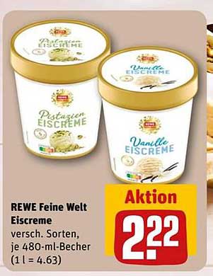 Rewe Feine Welt Eiscreme – Pistazien Und Vanille Angebot bei REWE Center