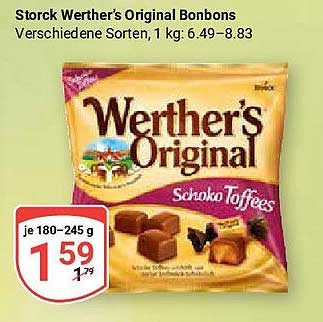 Storck Werther's Original Bonbons - Schoko Toffees, 180-245 G Angebot ...