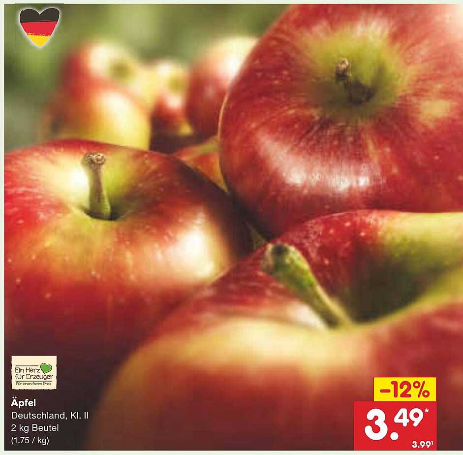Äpfel Deutschland, Kl. Ii 2 Kg Beutel Angebot bei Netto Marken-Discount ...