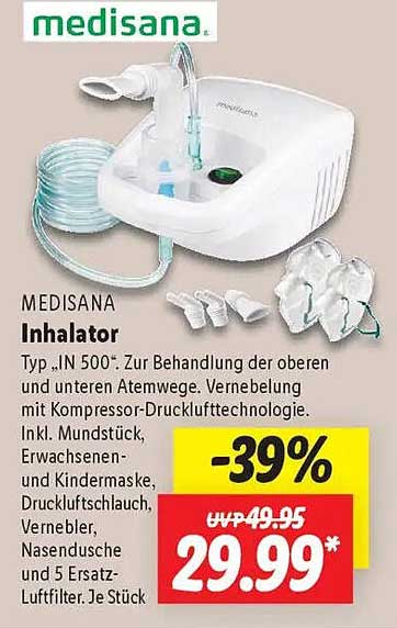 Medisana Inhalator Typ „In 500“ Angebot bei Lidl - ProspektGuru.de