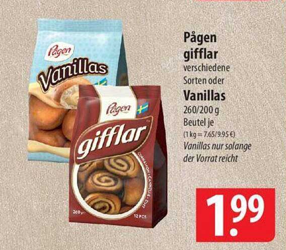 Päggan Gifflar Angebot bei Famila Nord Ost