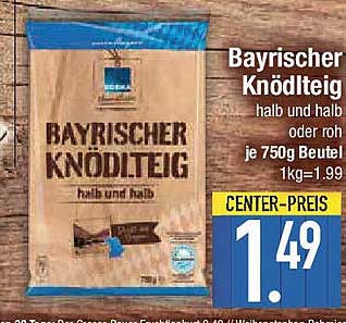 Bayrischer Knödelteig Halb Und Halb Oder Roh Je 750G Beutel Angebot bei ...