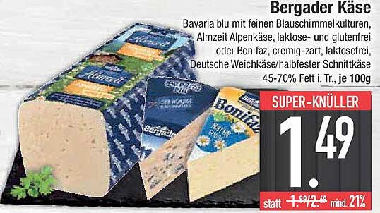 Bergader Käse Angebot bei E-Center - ProspektGuru.de