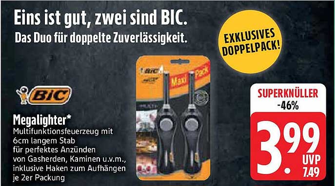 Megalighter Von Bic - Jetzt Im Doppelpack! Angebot bei Edeka ...