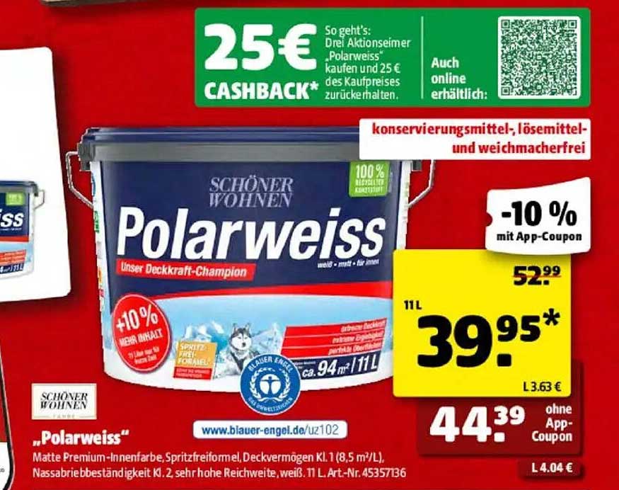 Polarweiss Farbe Angebot