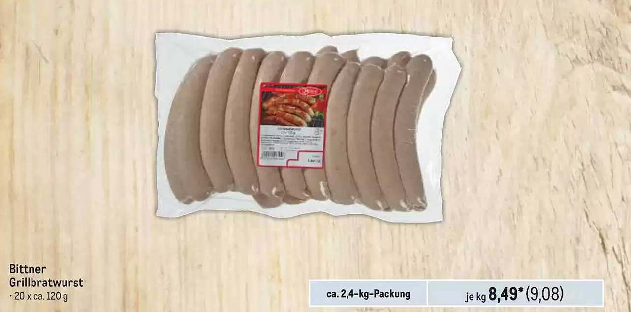 Bittner Grillbratwurst Angebot bei METRO - ProspektGuru.de