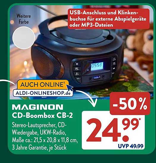 Maginon Cd-Boombox Cb-2 Angebot bei Aldi Süd