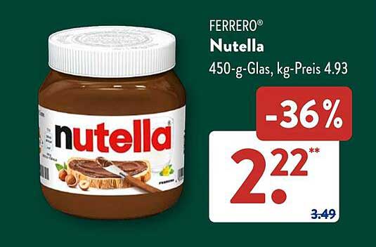 Nutella Angebot bei Aldi Süd