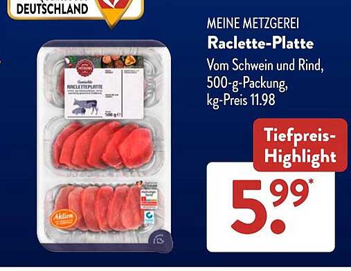 Raclette-Platte Angebot bei Aldi Süd