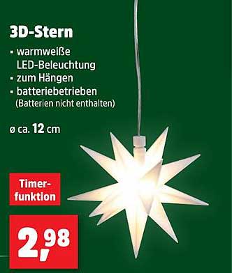 3D-Stern Mit Warmweißer Led-Beleuchtung Angebot bei Thomas Philipps ...
