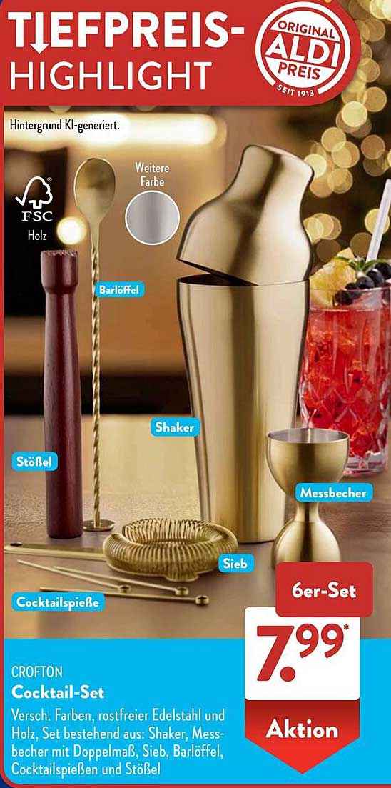 Crofton Cocktail-Set Angebot bei Aldi Süd - ProspektGuru.de