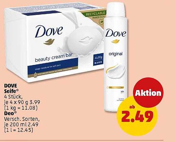 Dove Seife 4 Stück, Je 4 X 90 G Für 3,99 € Und Deo, Verschiedene Sorten ...