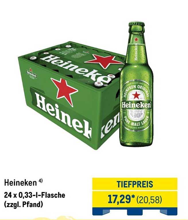 Heineken 24 X 0,33 L-Flasche (Zzgl. Pfand) Angebot bei METRO ...