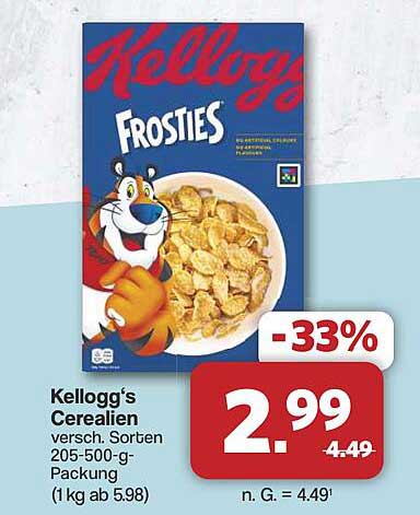 Kellogg's Cerealien - Verschiedene Sorten Angebot bei Aldi Nord ...
