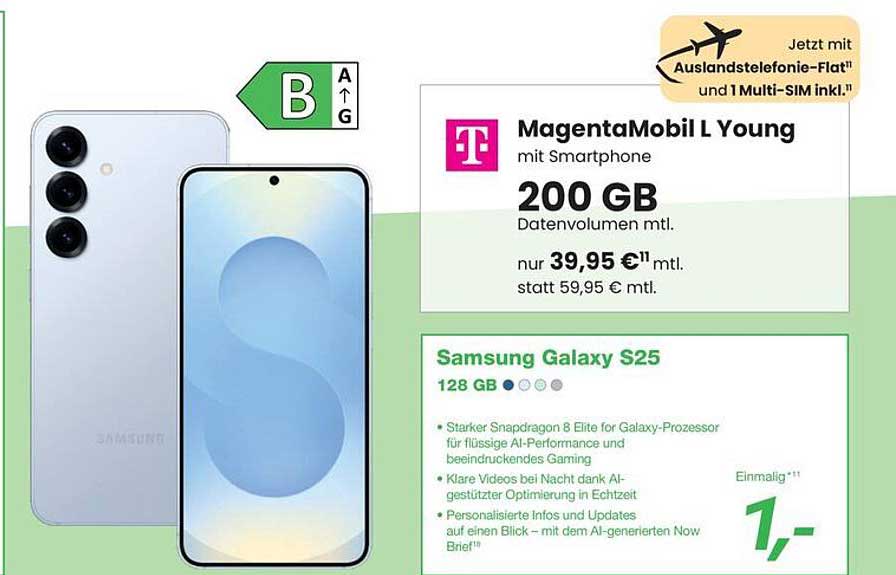Magentamobil L Young Mit Smartphone 200 Gb Datenvolumen Mtl. Angebot ...