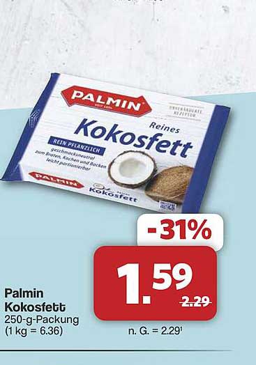 Palmin Reines Kokosfett 250-G-Packung Angebot bei Famila Nord West ...