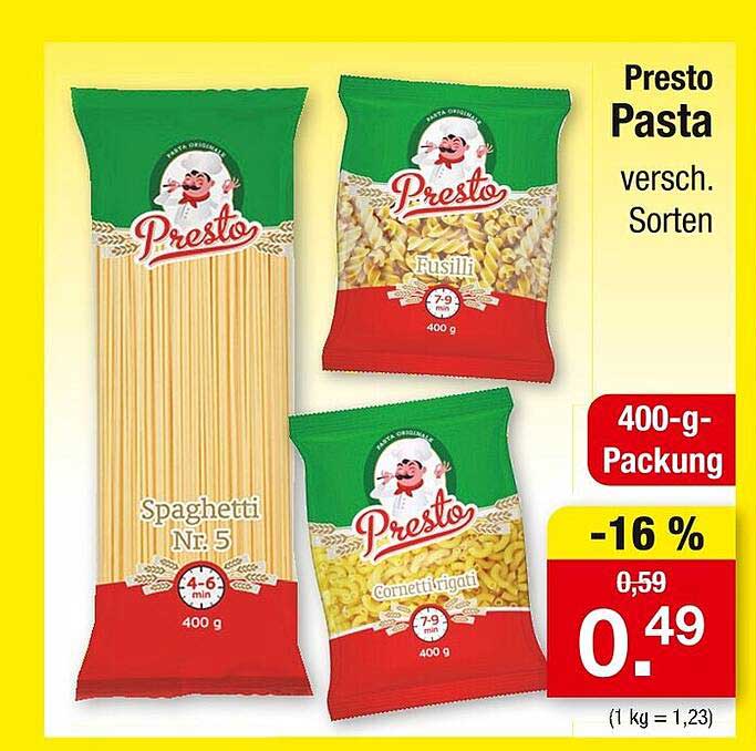 Presto Pasta - Verschiedene Sorten, 400-G-Packung Angebot bei ...