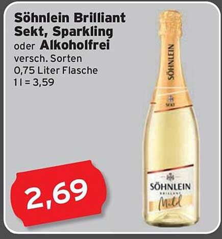 Söhnlein Brillant Sekt, Sparkling Oder Alkoholfrei Versch. Sorten 0,75 ...
