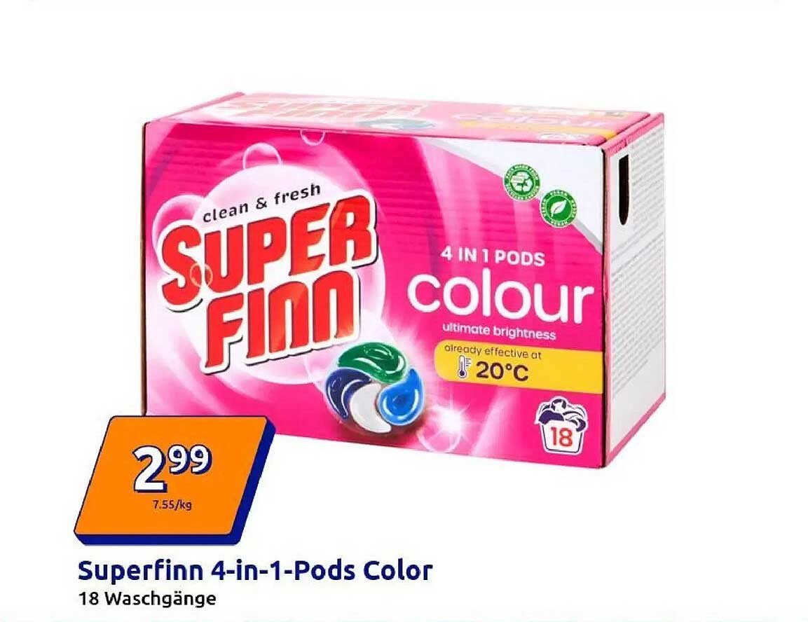 Superfinn 4-In-1-Pods Color Angebot bei Action - ProspektGuru.de
