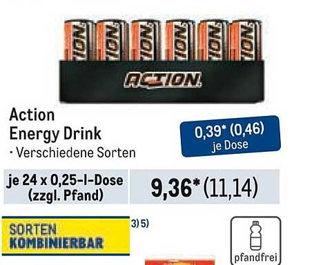 Action Energy Drink Angebot bei METRO